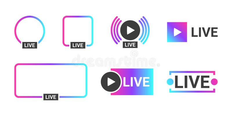 Live Streaming Icons. Video Broadcasting and Live Streaming Icon ...