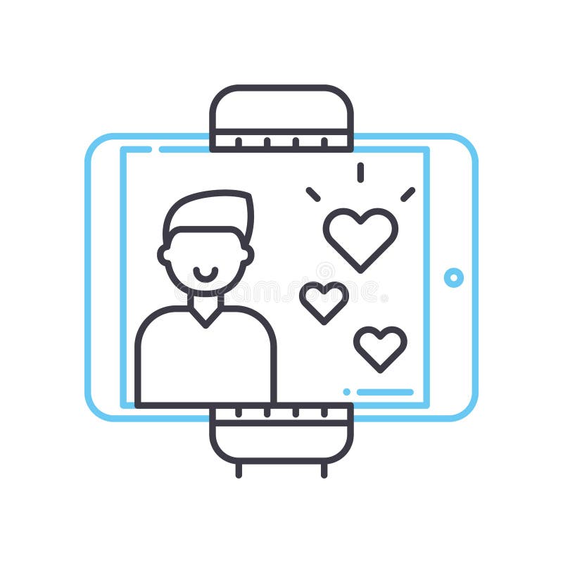 Live Streaming Line Icon, Outline Symbol, Vector Illustration, Concept ...