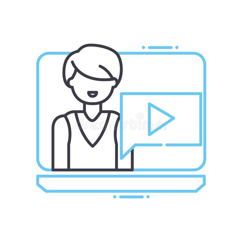 Live Streaming Line Icon, Outline Symbol, Vector Illustration, Concept ...