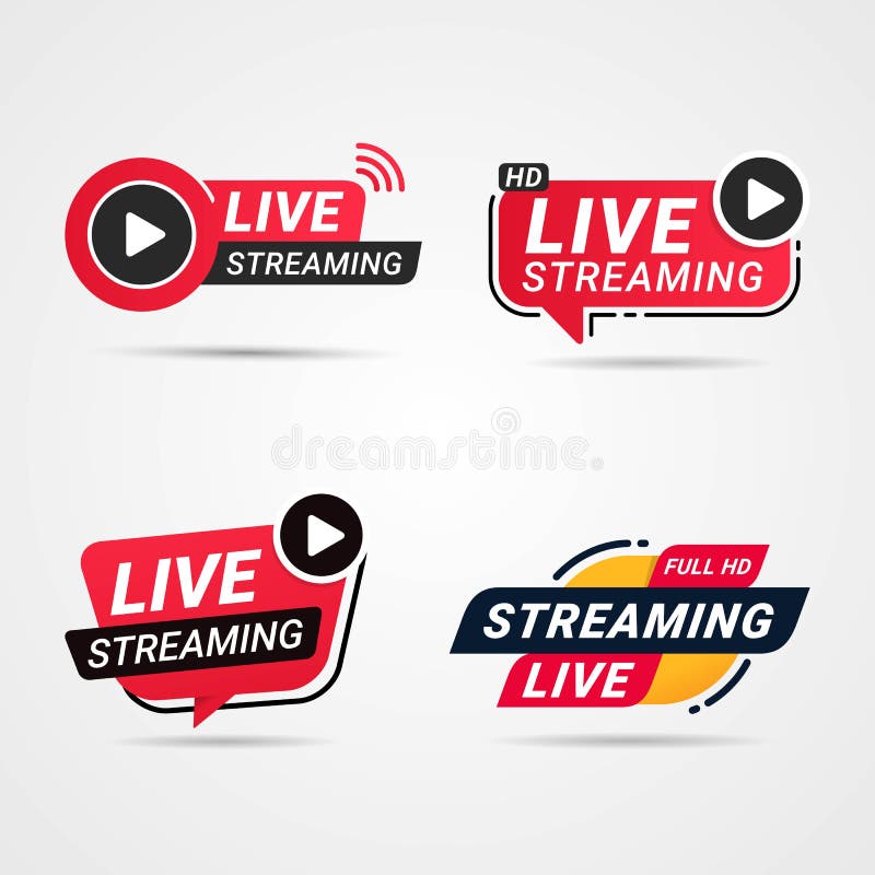 Live Streaming Button, Badge, Logo, Emblem Label Symbol Stock Vector ...