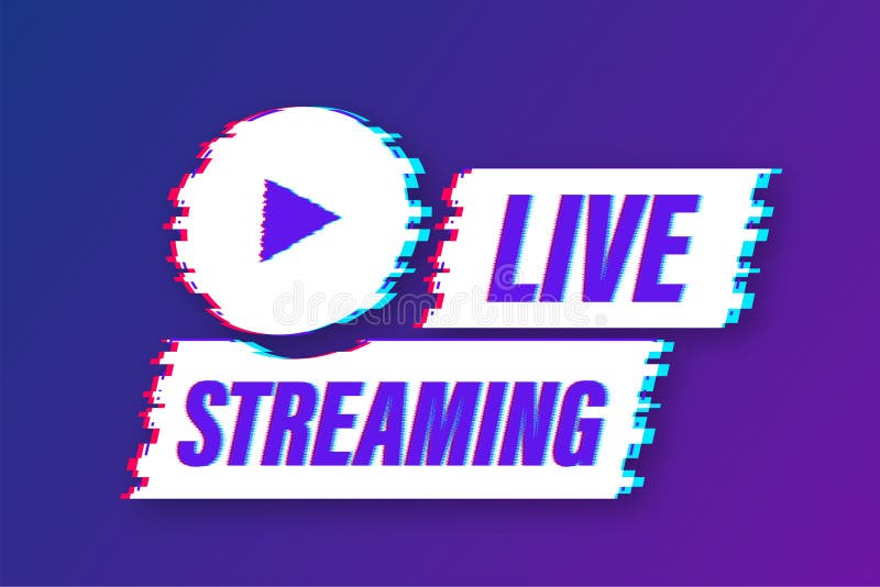 Live Streaming Logo. Glitch Icon. Stream Interface. Vector Stock ...
