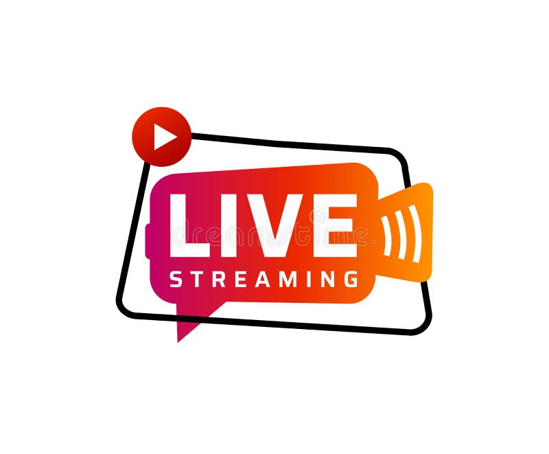 Live Streaming Logo - Trendy Vector Design Element with Play Button for ...