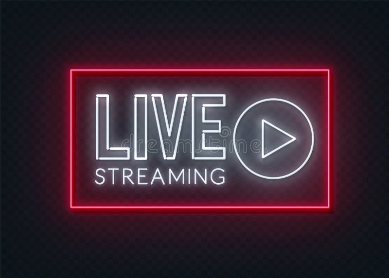 Live on Air Neon Glowing Sign on a Dark Background. Stock Vector ...