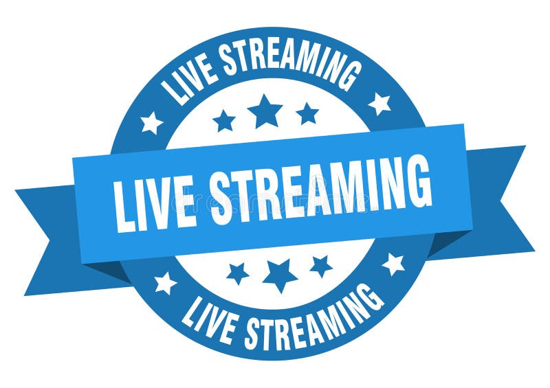 Live Streaming Round Ribbon Isolated Label. Live Streaming Sign Stock ...