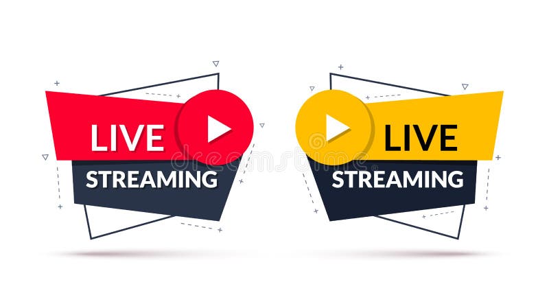 Live streaming sign. stock vector. Illustration of play - 216022926