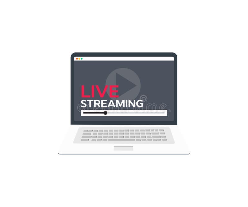 Live Streaming Social Media Web Network Concept on Laptop Computer ...