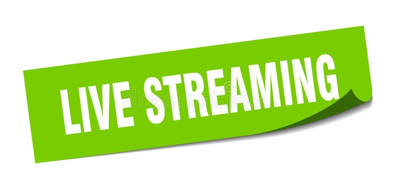 Live Streaming Banner Template. Ribbon Label Sign. Sticker Stock Vector ...
