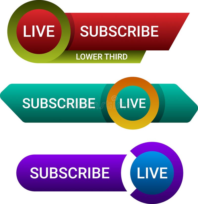 Live Streaming Subscribe Lower Thirds Vector Template Bundle Stock ...