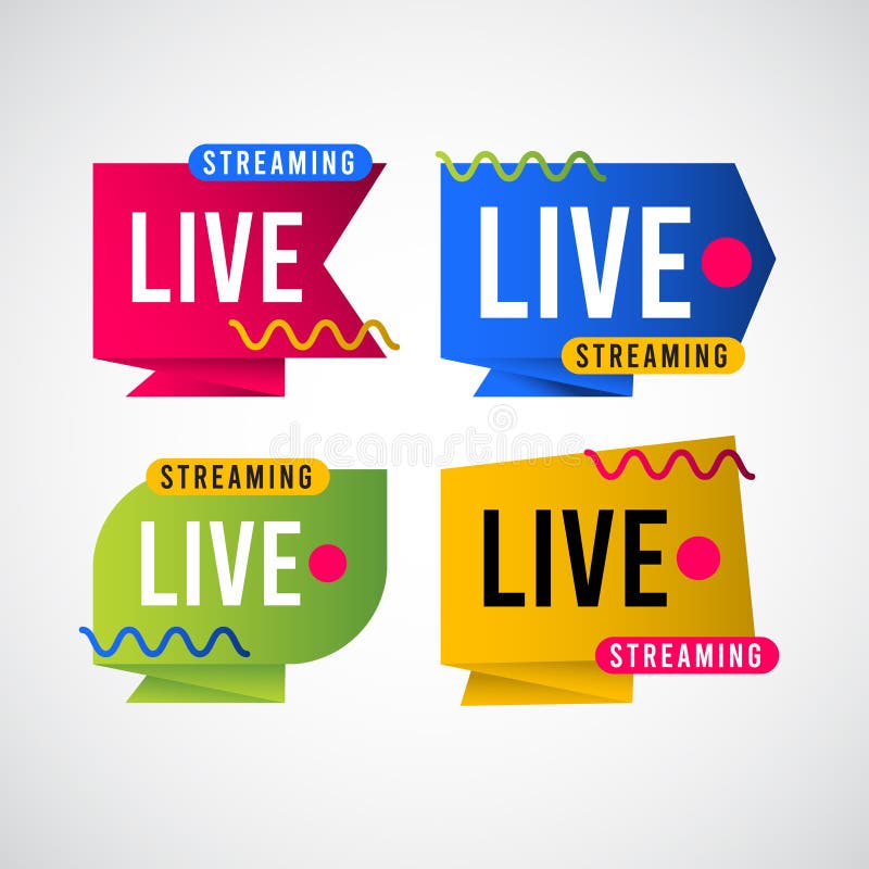 Live Streaming Tag Label Vector Template Design Illustration Stock ...