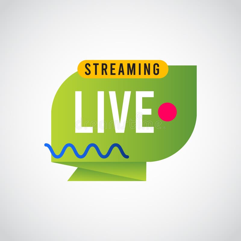 Live Streaming Tag Label Vector Template Design Illustration Stock ...