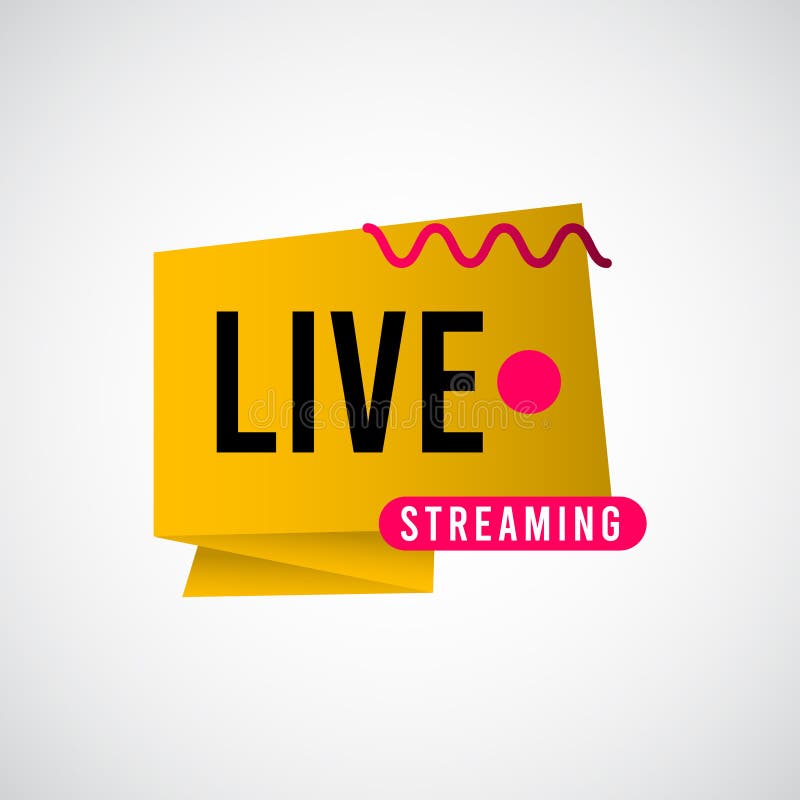 Live Streaming Tag Label Vector Template Design Illustration Stock ...