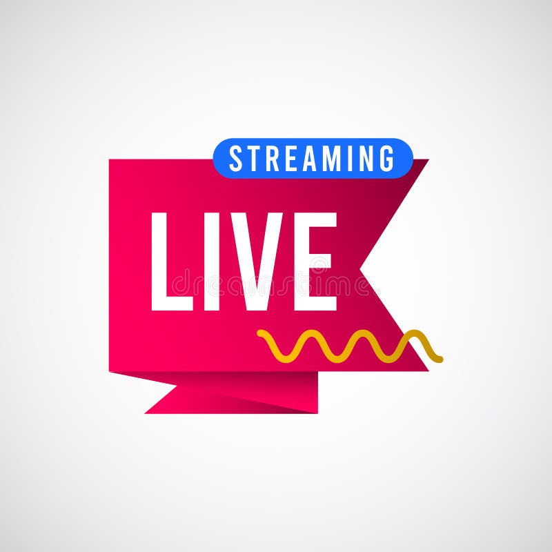 Live Streaming Tag Label Vector Template Design Illustration Stock ...
