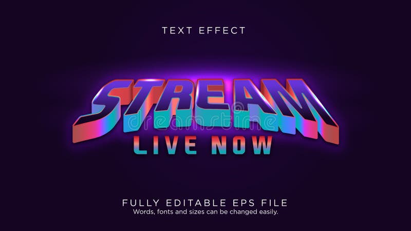 Live Streaming Text Effect Font Type Stock Illustration - Illustration ...