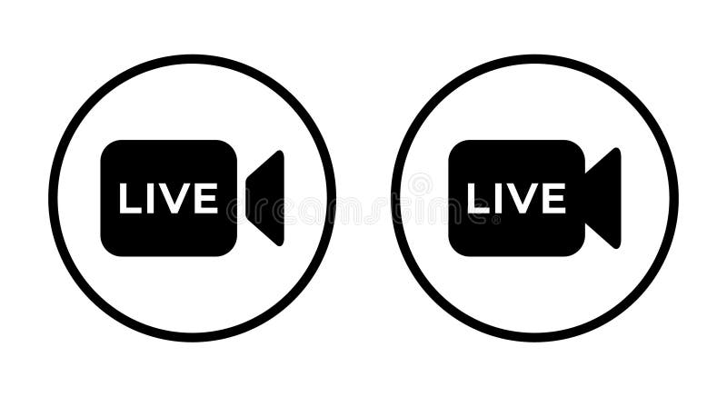 Live Streaming Video Icon Vector on Circle Line Stock Vector ...