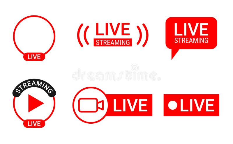 Live Streaming Video Online Play Button Interface Different Style ...
