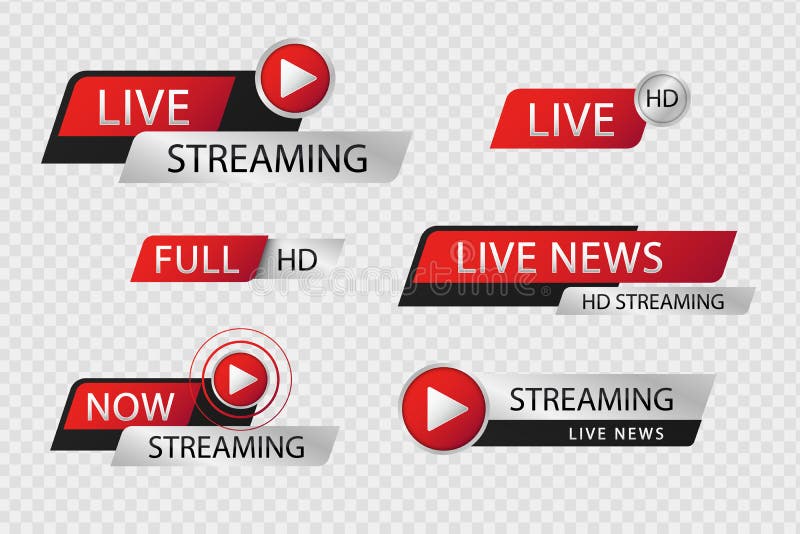 Live Streams News Banners Vector Illustration Stock Illustration ...