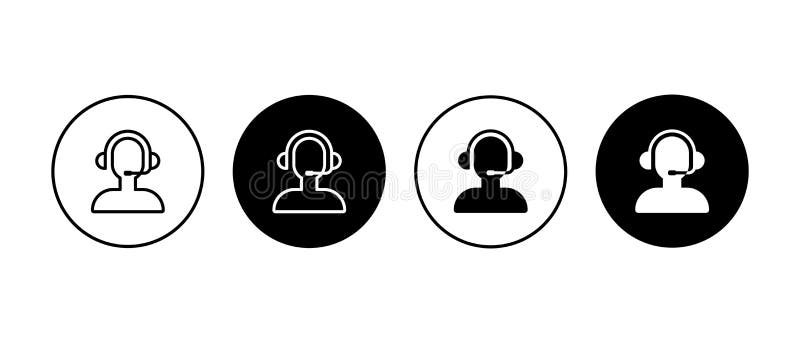 Live Support Service Vector Icons Set. Operator Customer Care Service ...