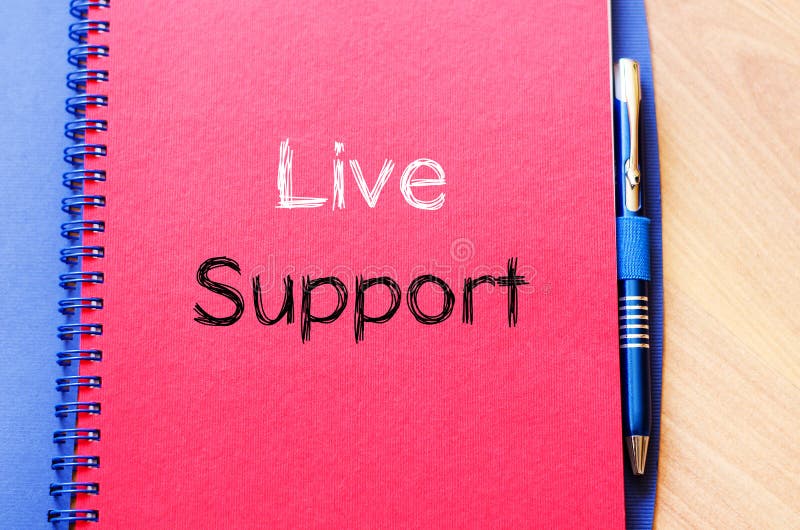 Live Support Text Concept on Notebook Stock Image - Image of contact ...