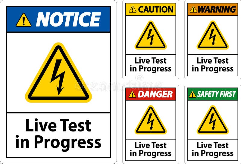 Live Test in Progress Sign on White Background Stock Vector ...