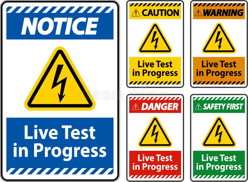 Live Test in Progress Sign on White Background Stock Vector ...
