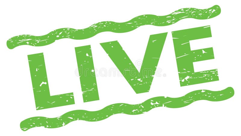 LIVE Text on Green Lines Stamp Sign Stock Illustration - Illustration ...