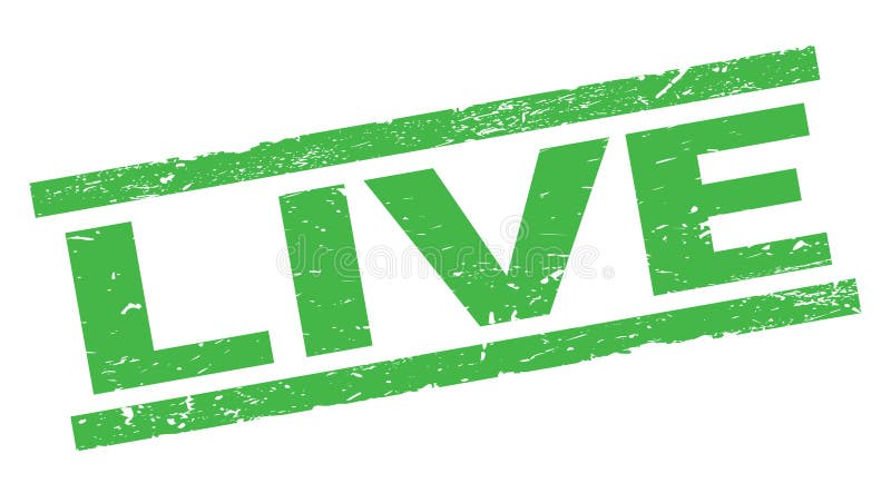 LIVE Text on Green Rectangle Stamp Sign Stock Illustration ...