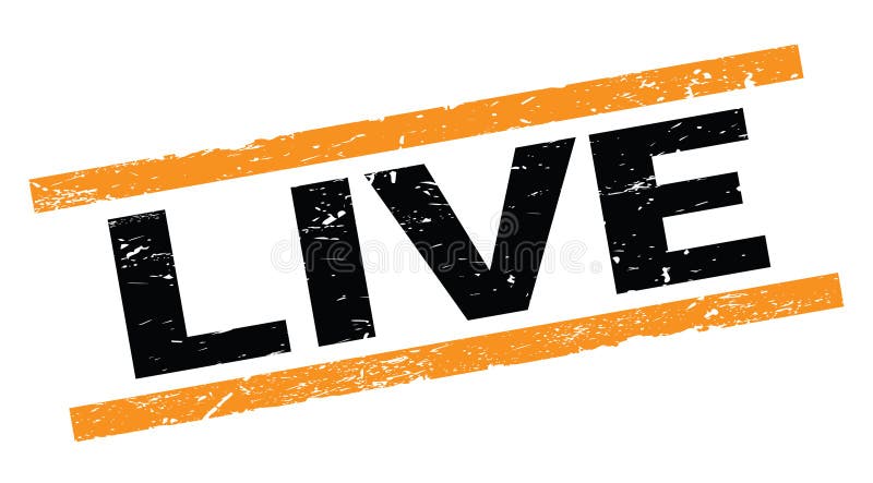 LIVE Text on Orange Rectangle Stamp Sign Stock Illustration ...