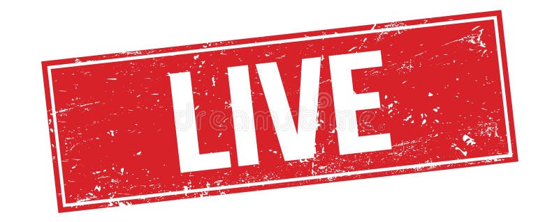 LIVE Text on Red Grungy Rectangle Stamp Stock Illustration ...