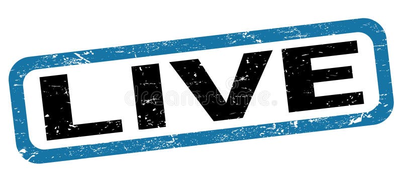 LIVE Text Written on Blue-black Rectangle Stamp Stock Illustration ...