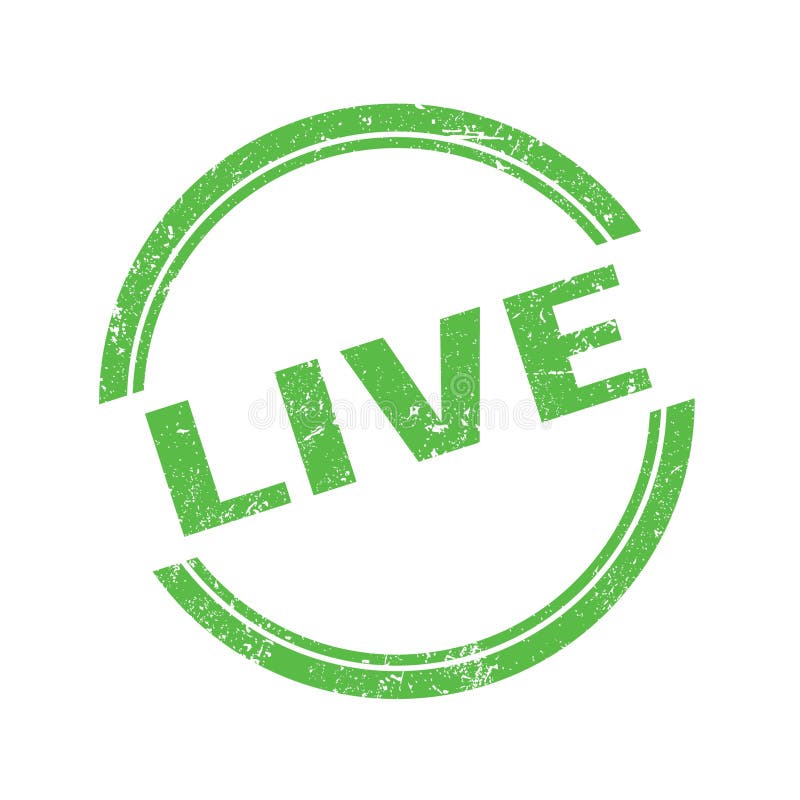 LIVE Text Written on Green Round Postal Stamp Sign Stock Illustration ...