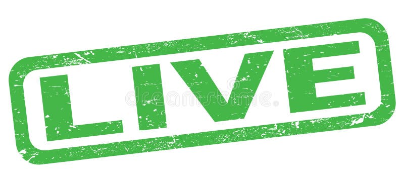 LIVE Text Written on Green Rectangle Stamp Stock Illustration ...