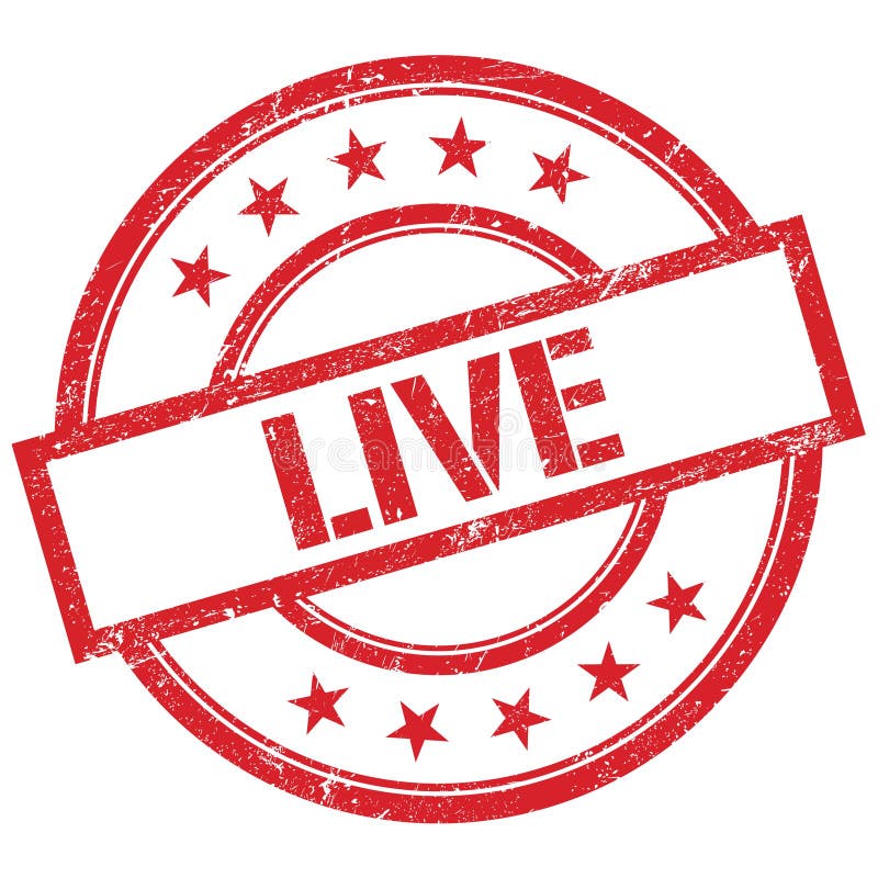 LIVE Text Written on Red Vintage Stamp Stock Illustration ...