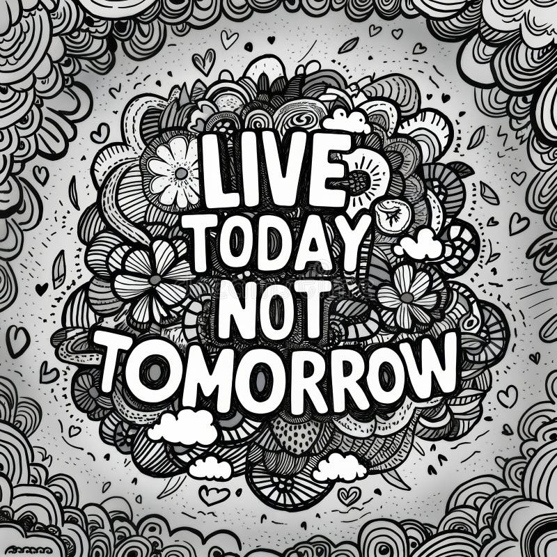 Live Today Not Tomorrow Doodle Art, AI Stock Image - Image of pattern ...