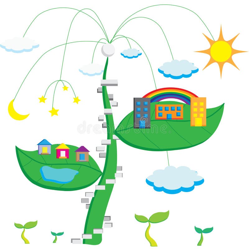 Live tree stock vector. Illustration of green, rainbow - 44770438