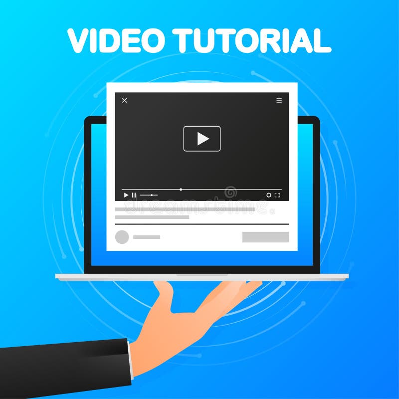 Live Tutorial Icon on White Background. Video Tutorial Banner Stock ...