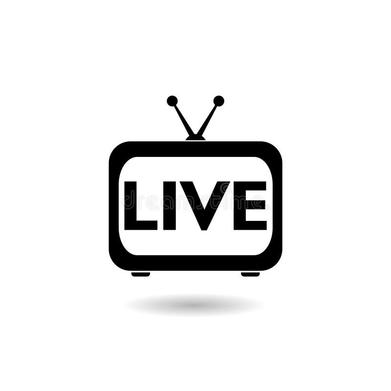 Live tv logo with shadow stock vector. Illustration of online - 249350108