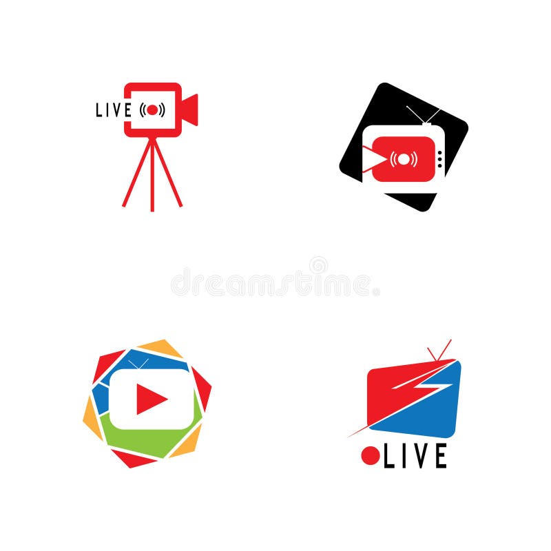 Live TV Streaming Logo Vector Template Illustration Stock Vector ...