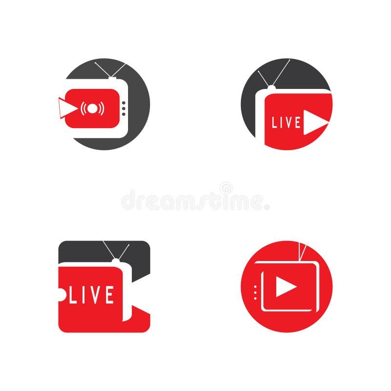 Live TV Streaming Logo Vector Template Illustration Stock Vector ...