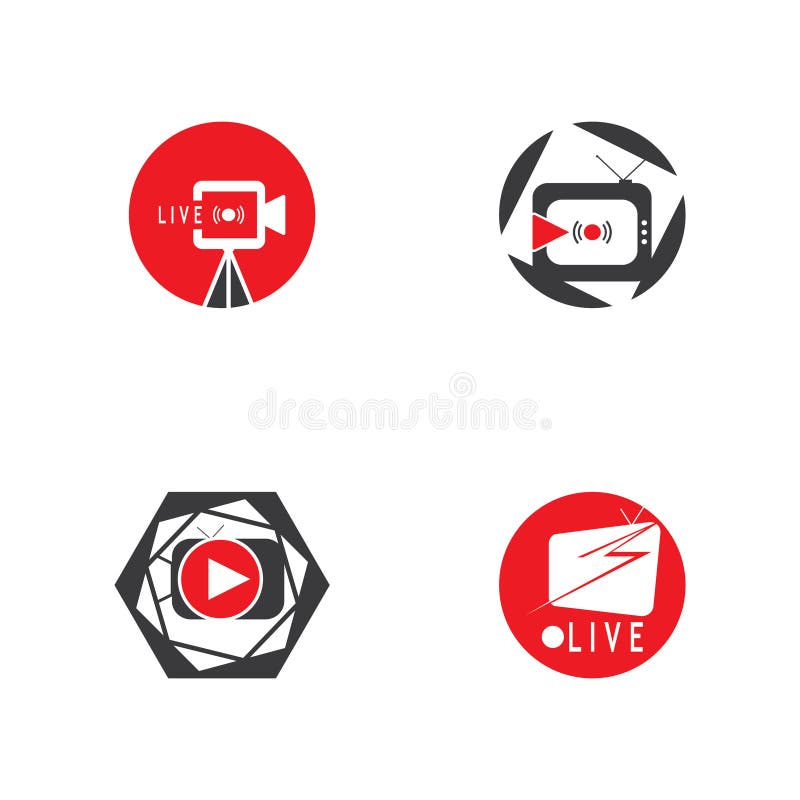 Live TV Streaming Logo Vector Template Illustration Stock Vector ...