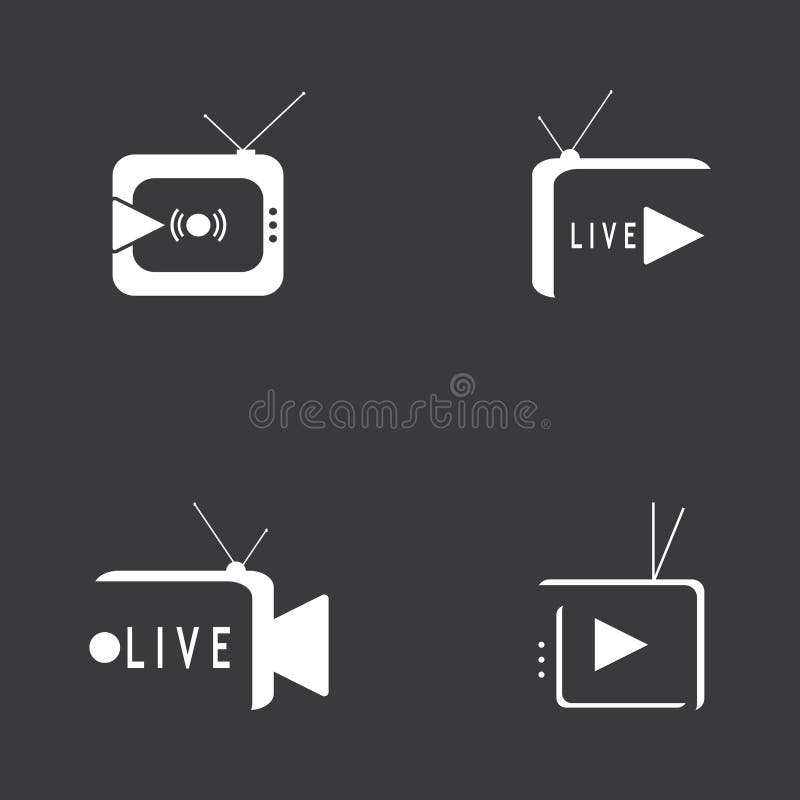 Live TV Streaming Logo Vector Template Illustration Stock Vector ...