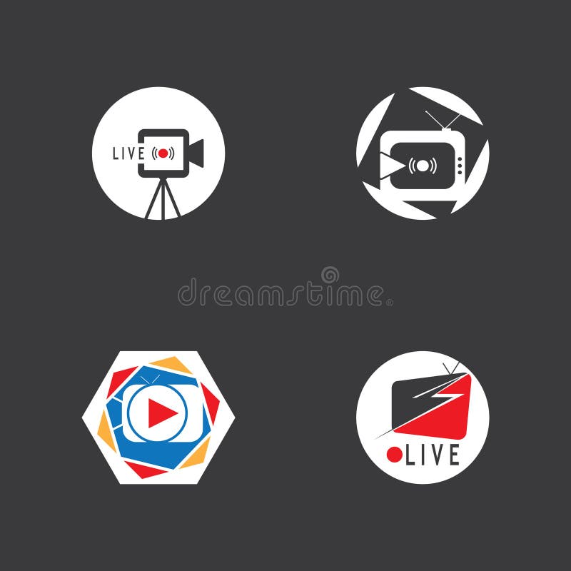 Live TV Streaming Logo Vector Template Illustration Stock Vector ...