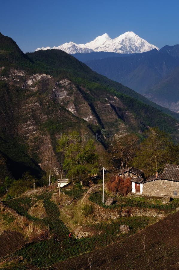 Live Under the Gongga Snowberg Stock Image - Image of tourist, outdoor ...