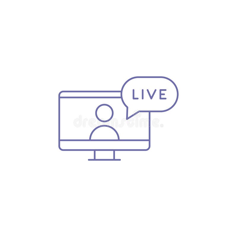 Live Video Communication Icon Vector Stock Vector - Illustration of ...
