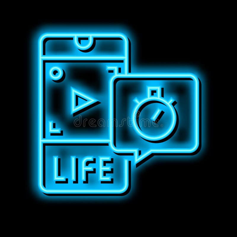 Live Video Ephemeral Neon Glow Icon Illustration Stock Vector ...