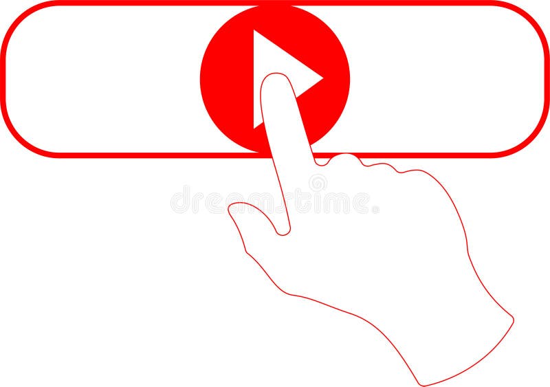 Live Video Stream with a Hand Icon, Play Button Shape Stock Vector ...