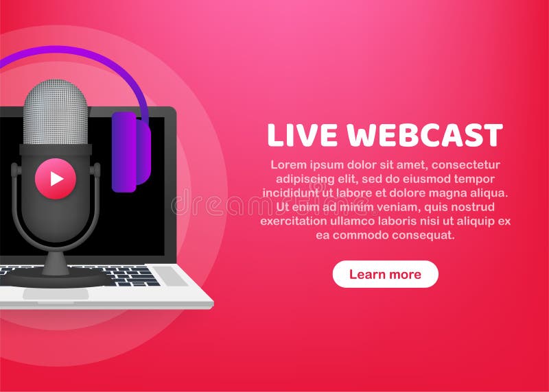 Live Webcast Button, Icon, Emblem, Label. Vector Stock Illustration ...