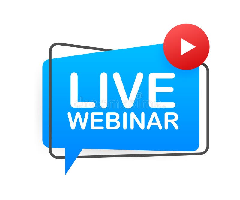 Live Webinar Button, Icon, Emblem, Label. Vector Illustration Stock ...