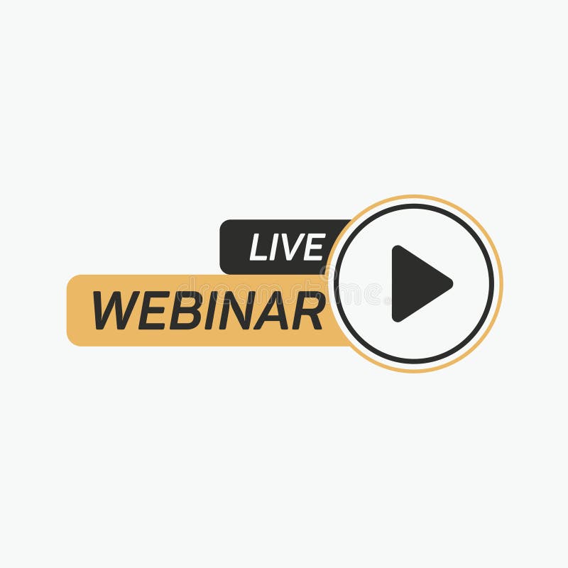 Live Webinar Button, Icon, Emblem Label Vector Illustration. Stock ...