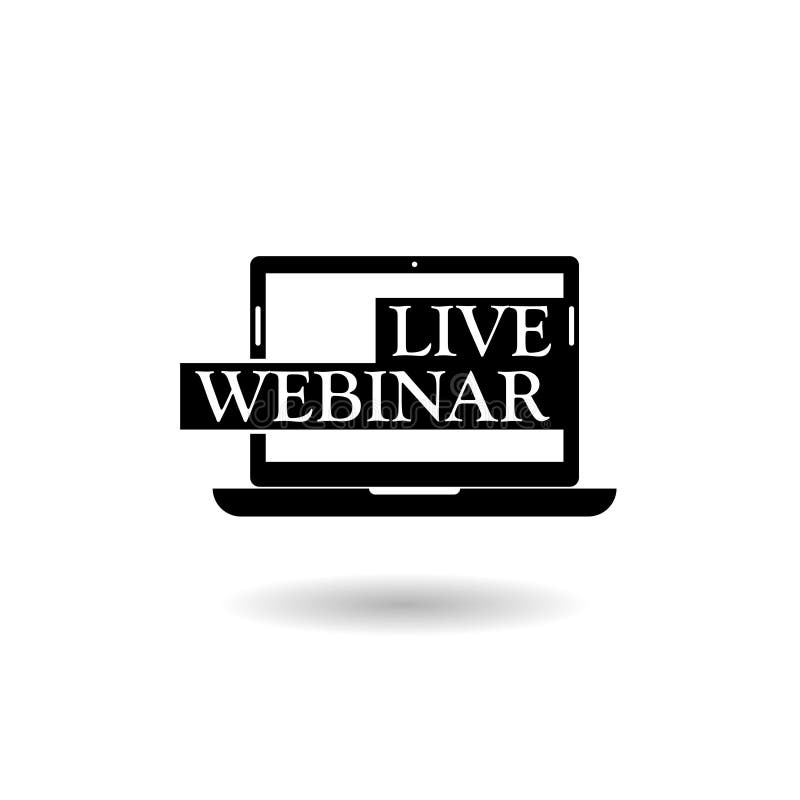 Live Webinar Icon with Shadow Stock Vector - Illustration of banner ...