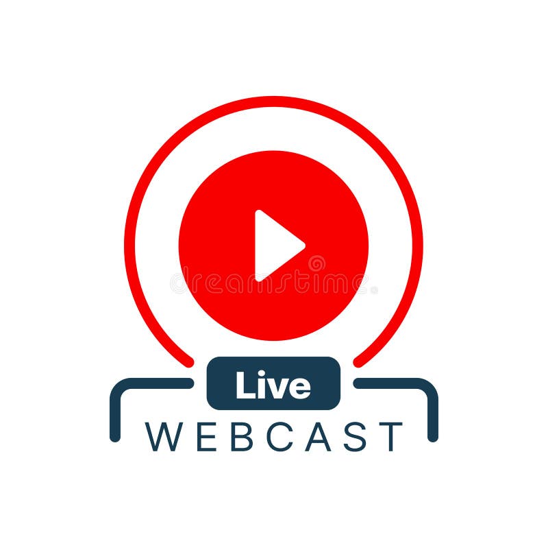 Live Webinar or Webcast Icon with Play Button Editorial Stock Image ...